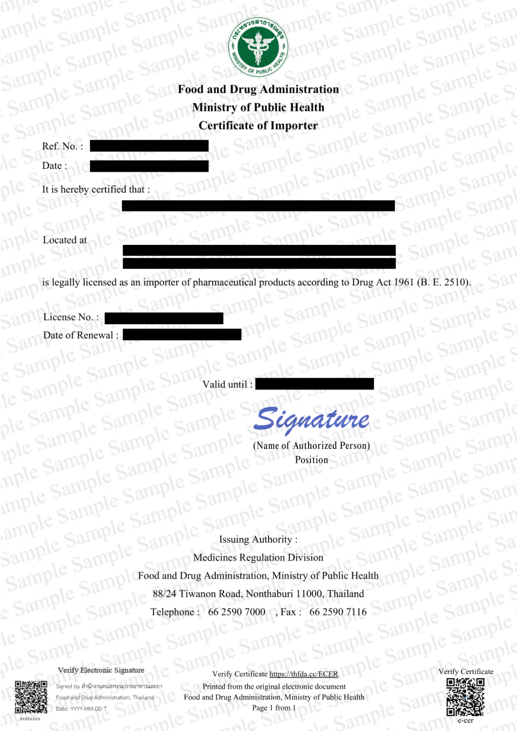 FDA THAI : Food and Drug Administration, Thailand