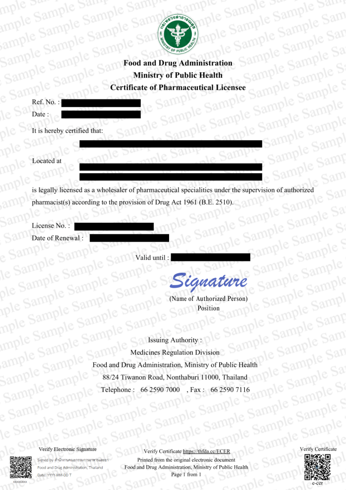 FDA THAI : Food and Drug Administration, Thailand