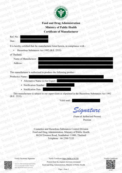 FDA THAI : Food and Drug Administration, Thailand