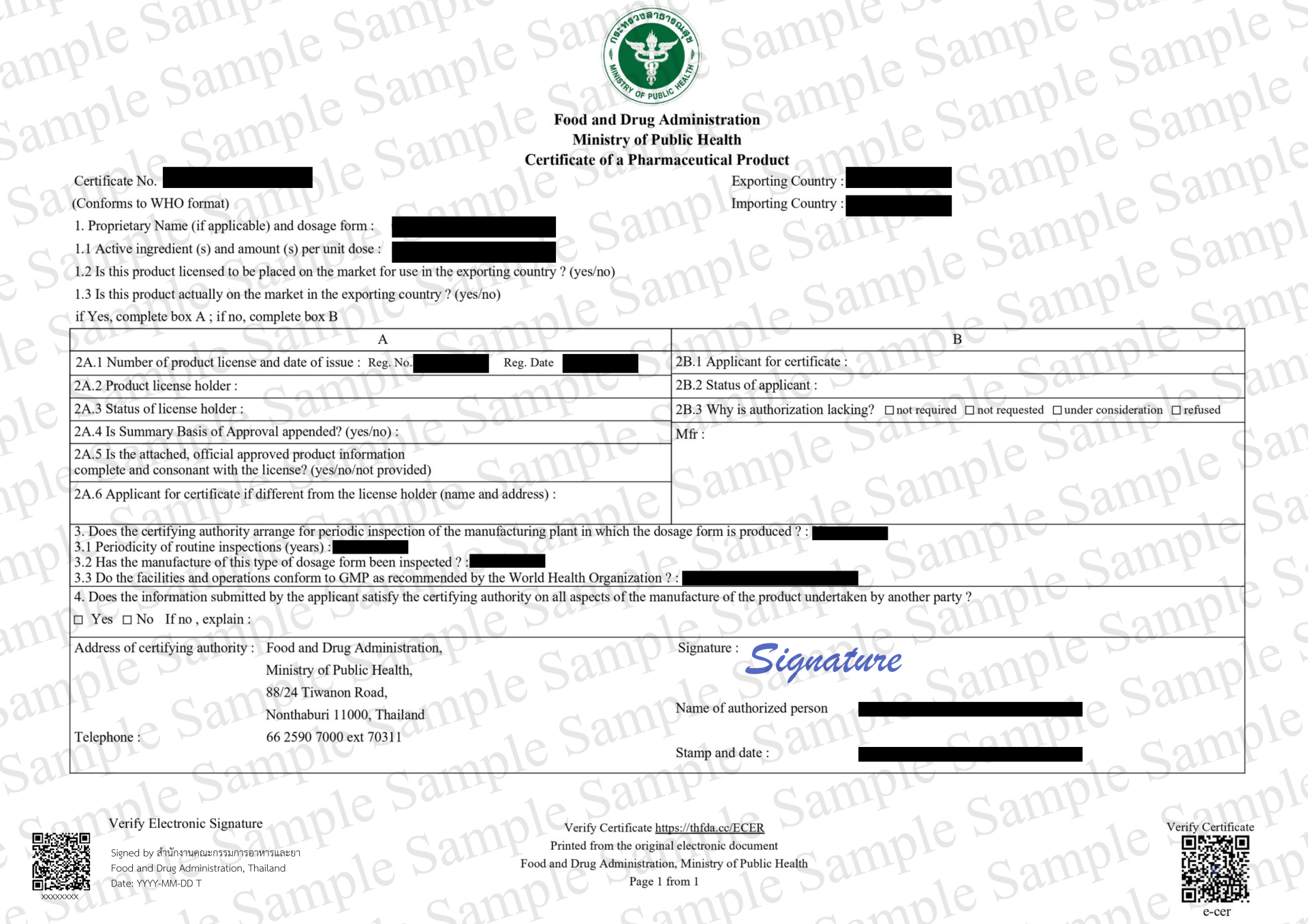 FDA THAI : Food and Drug Administration, Thailand