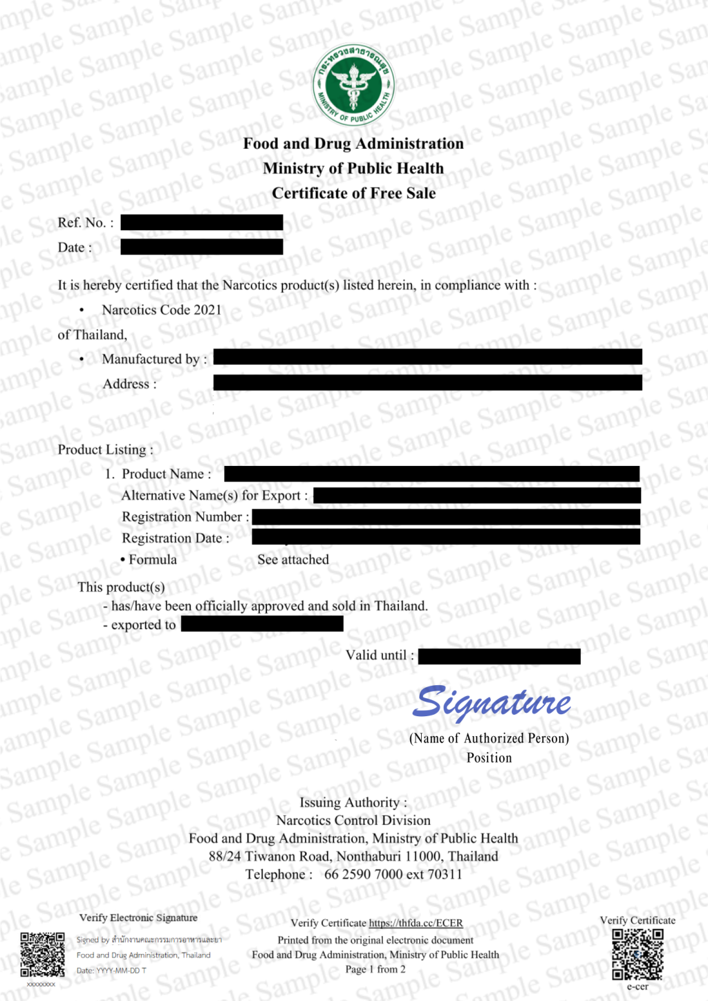 FDA THAI : Food and Drug Administration, Thailand