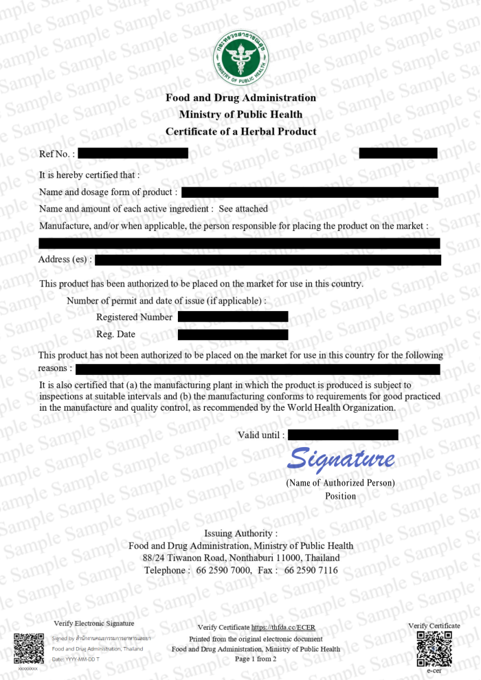 FDA THAI : Food and Drug Administration, Thailand