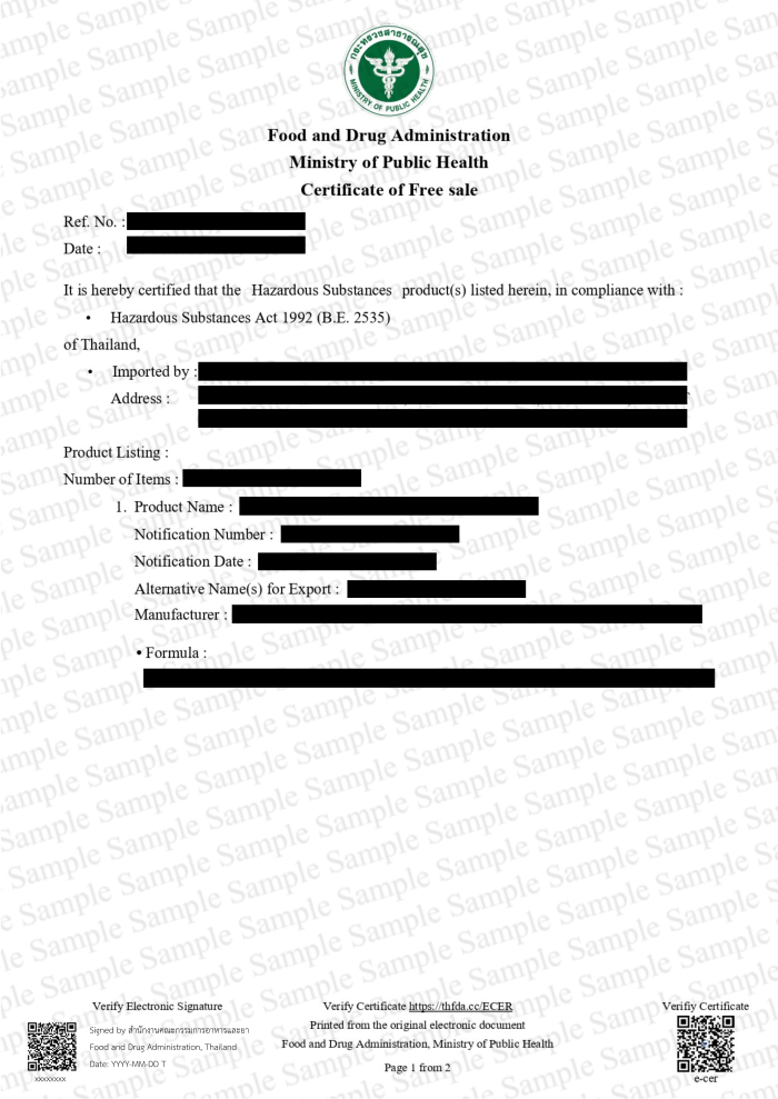 FDA THAI : Food and Drug Administration, Thailand